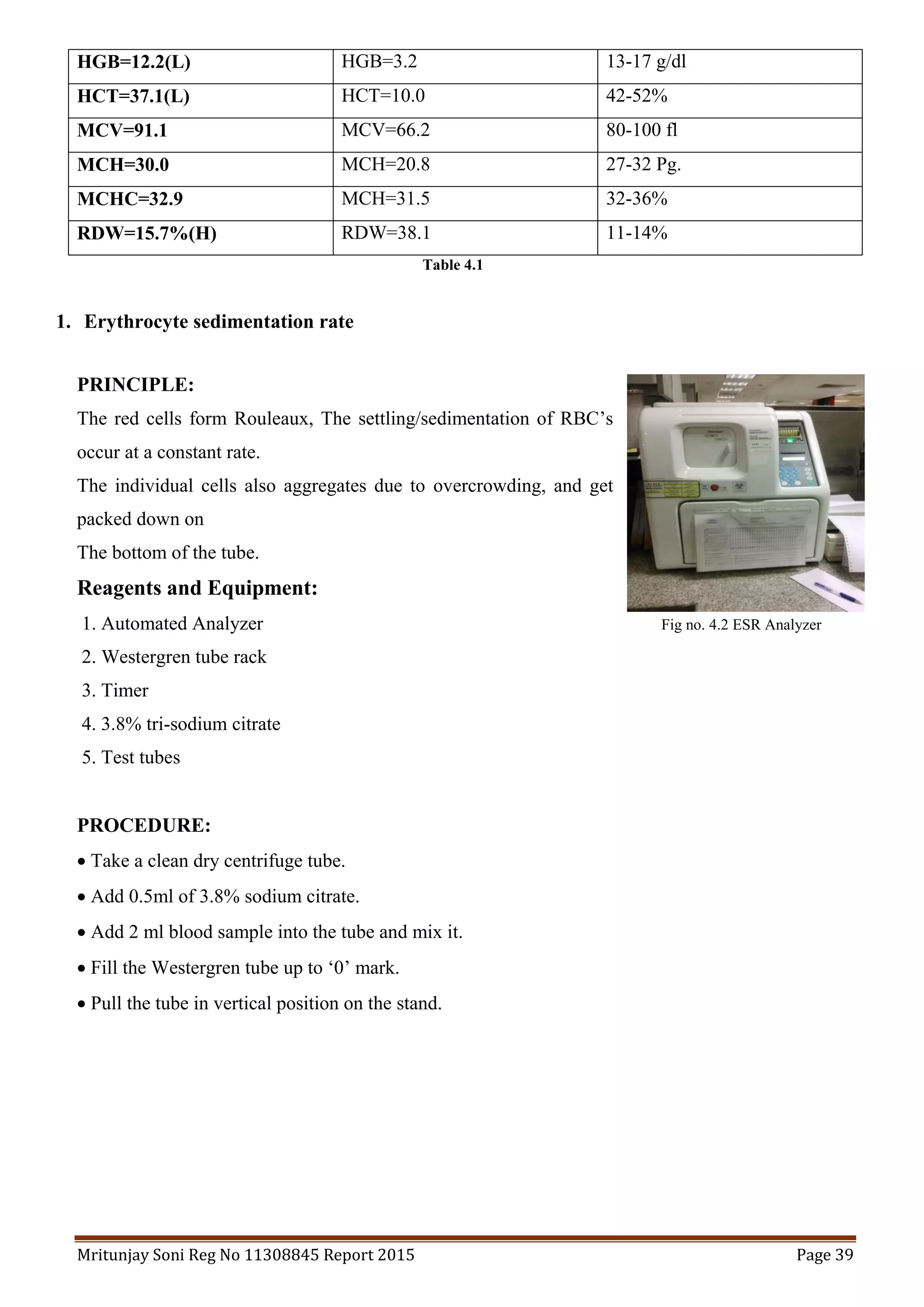 B.sc in medical lab sciene internship report(SRL) from mritunjay Soni | PDF