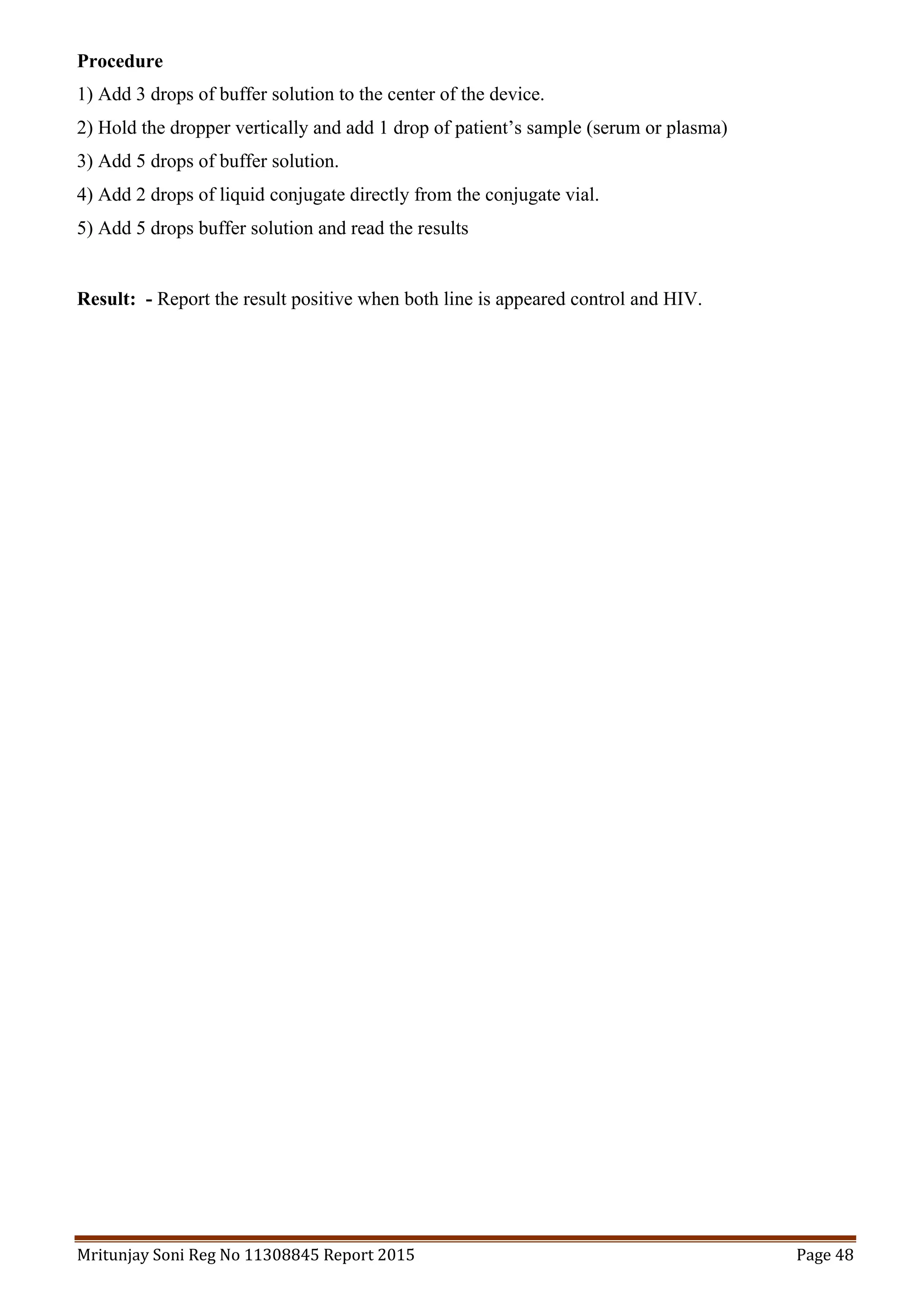 B.sc in medical lab sciene internship report(SRL) from mritunjay Soni | PDF