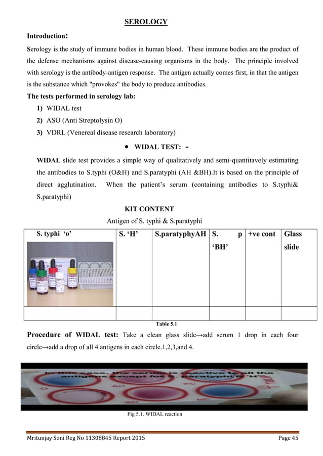 B.sc in medical lab sciene internship report(SRL) from mritunjay Soni ...