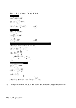 maths sample paper class 9 SA2 | DOCX