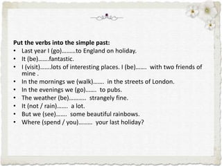 simple past and past continuous | PPTX