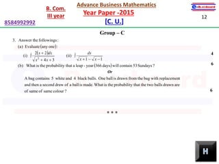B. com. questions paper 2009 2016 | PDF