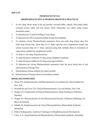 B. pharm. i vth year syllabus (3) | PDF