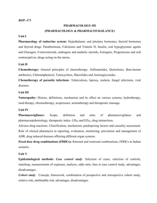 B. pharm. i vth year syllabus (3) | PDF