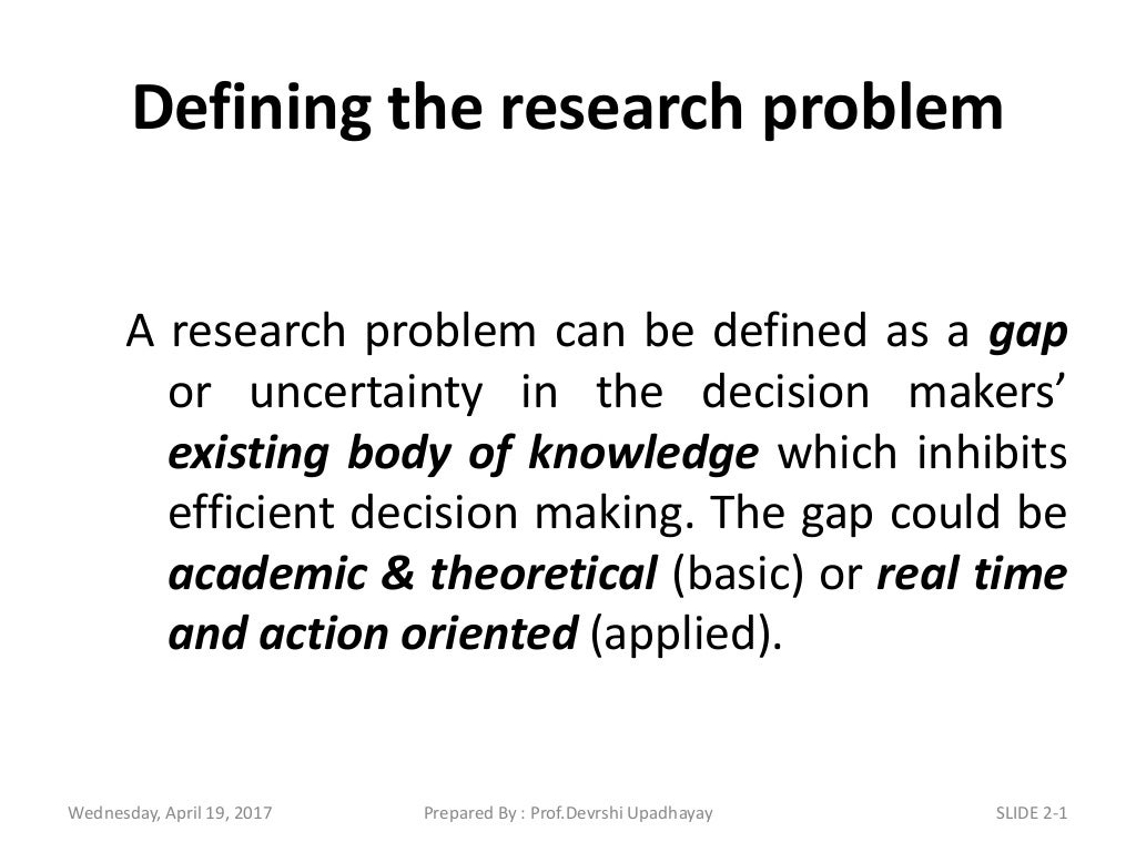 formulation of the research problem
