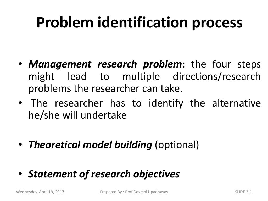 formulation of the research problem