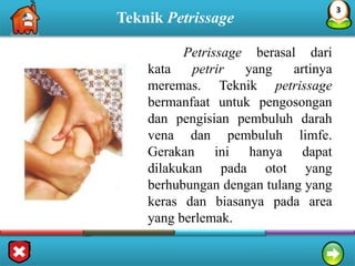 B. klasifikasi teknik massage | PPTX