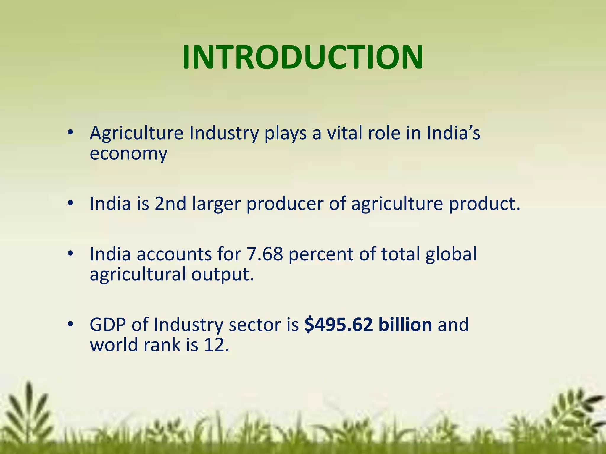 Agro based industries scenario and their future in India | PPTX