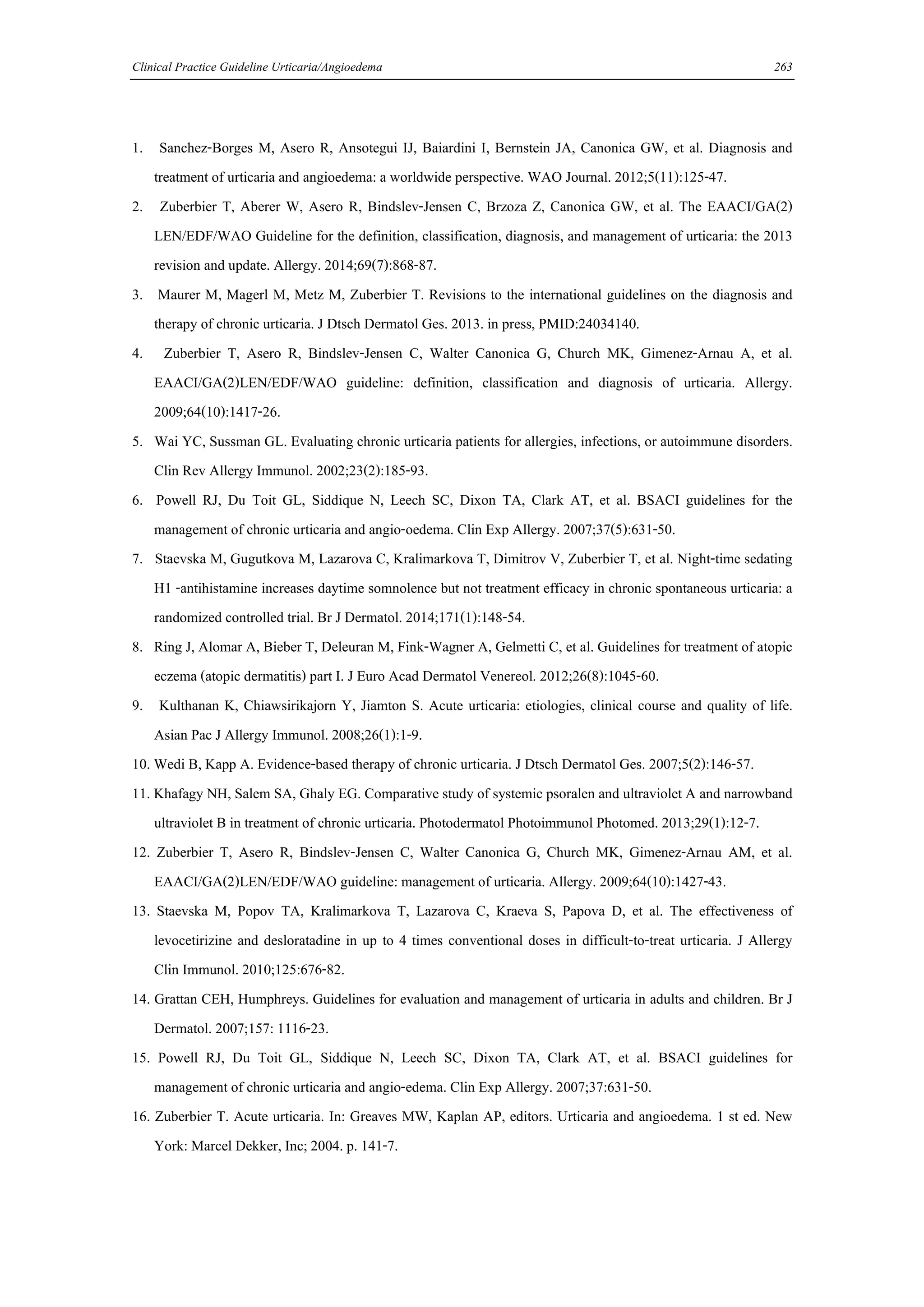 Clinical Practice Guideline Urticaria Angioedema 2557 | PDF