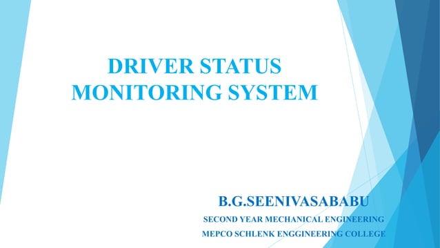 Driver Status Monitoring system | PPTX
