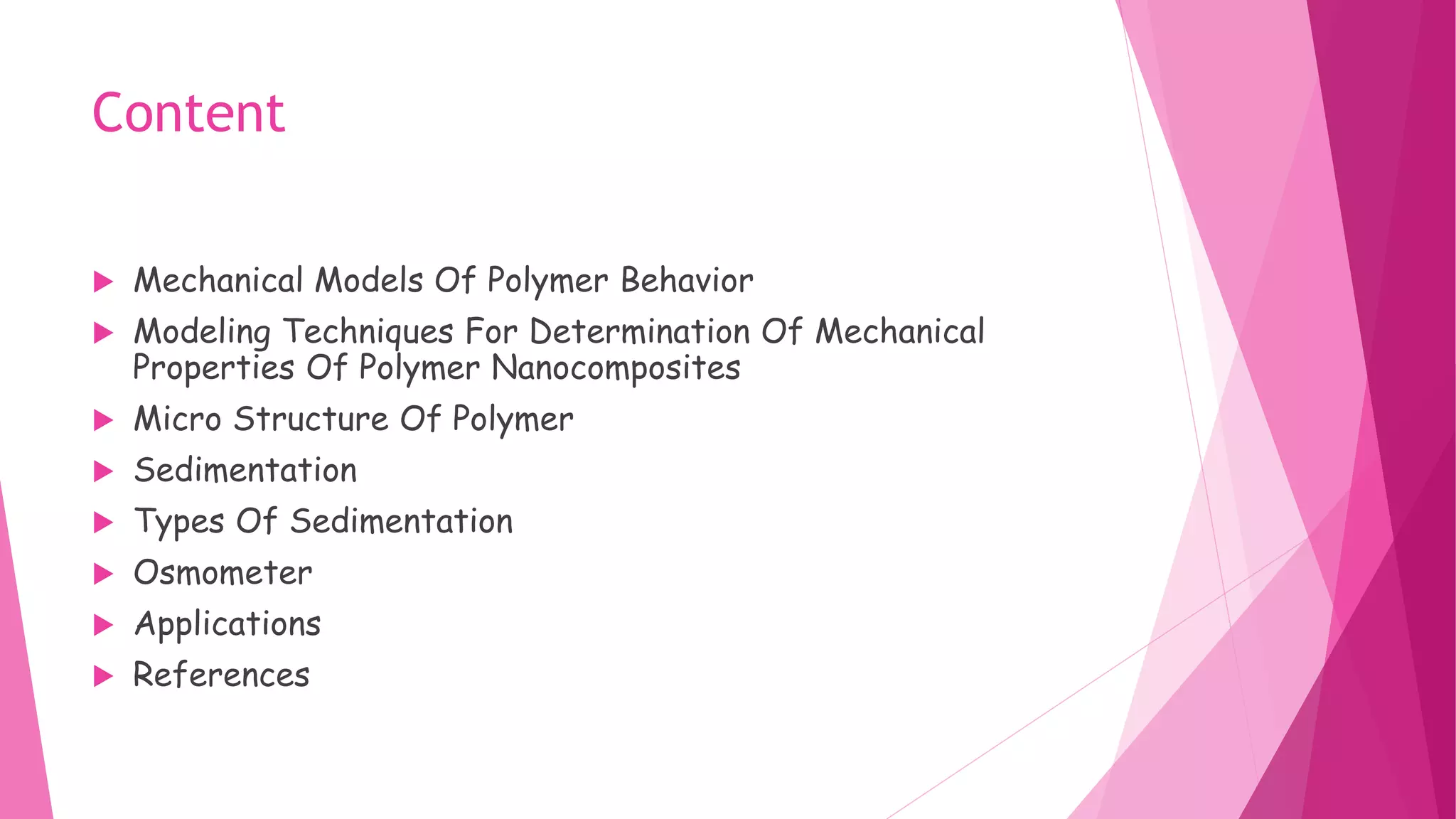 mechanical models of polymer behavior | PPTX