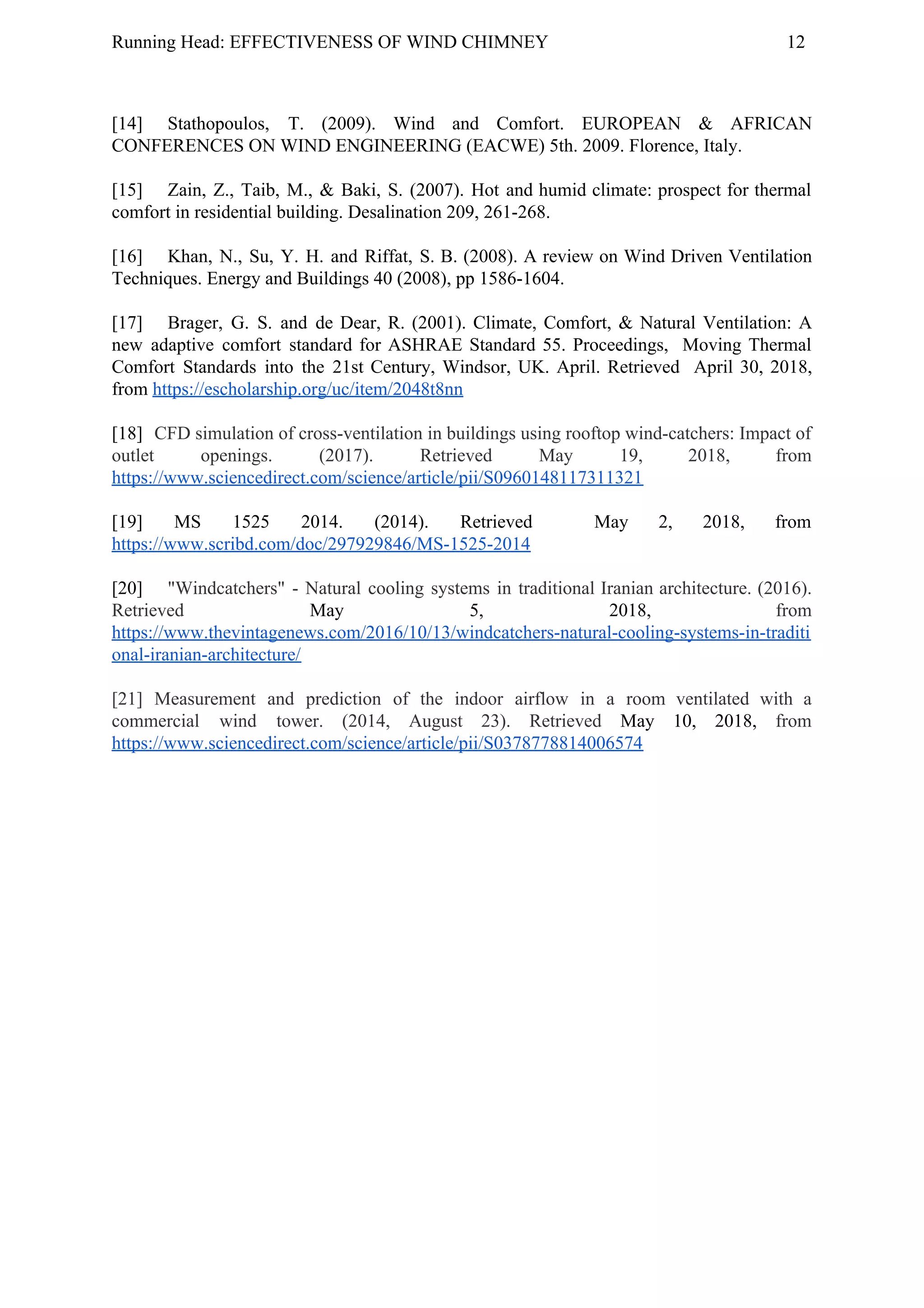 Effectiveness of Wind Chimney | PDF