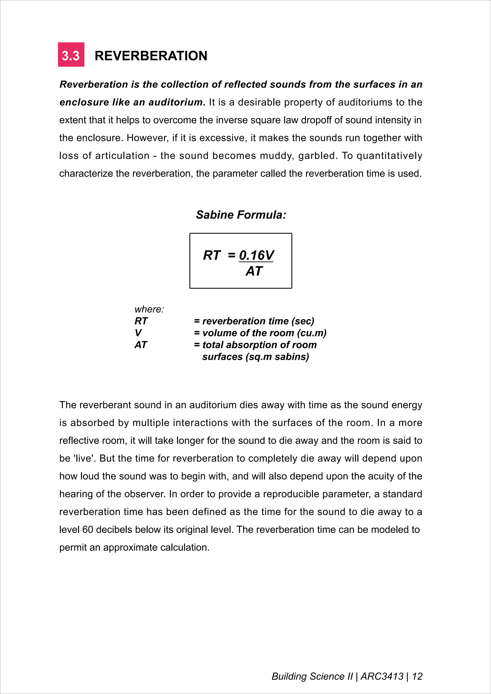 Auditorium: A Case Study on Acoustic Design Report | PDF