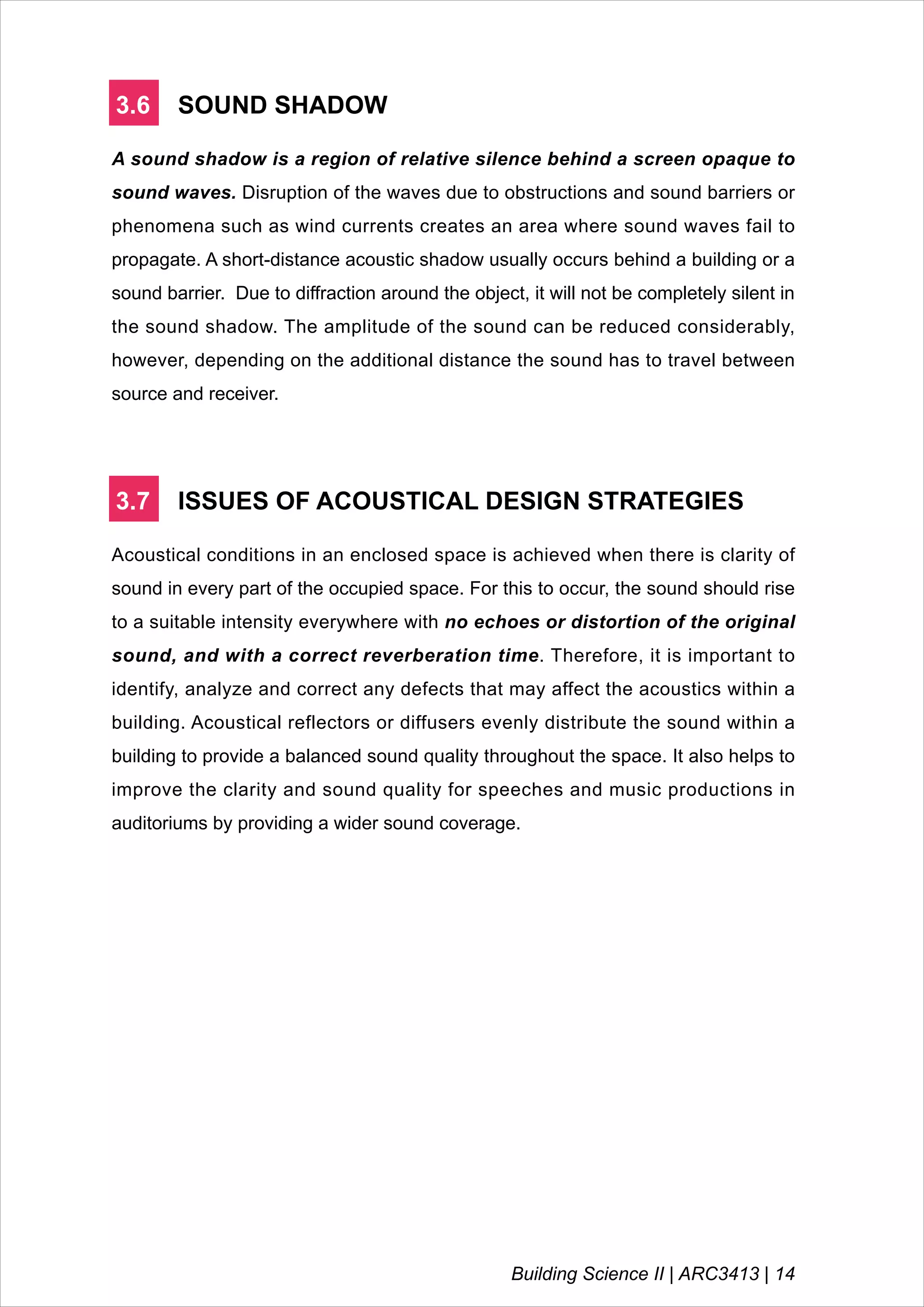 Auditorium: A Case Study on Acoustic Design Report | PDF