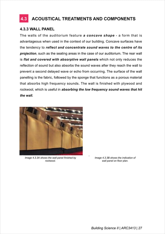 Auditorium: A Case Study on Acoustic Design Report | PDF