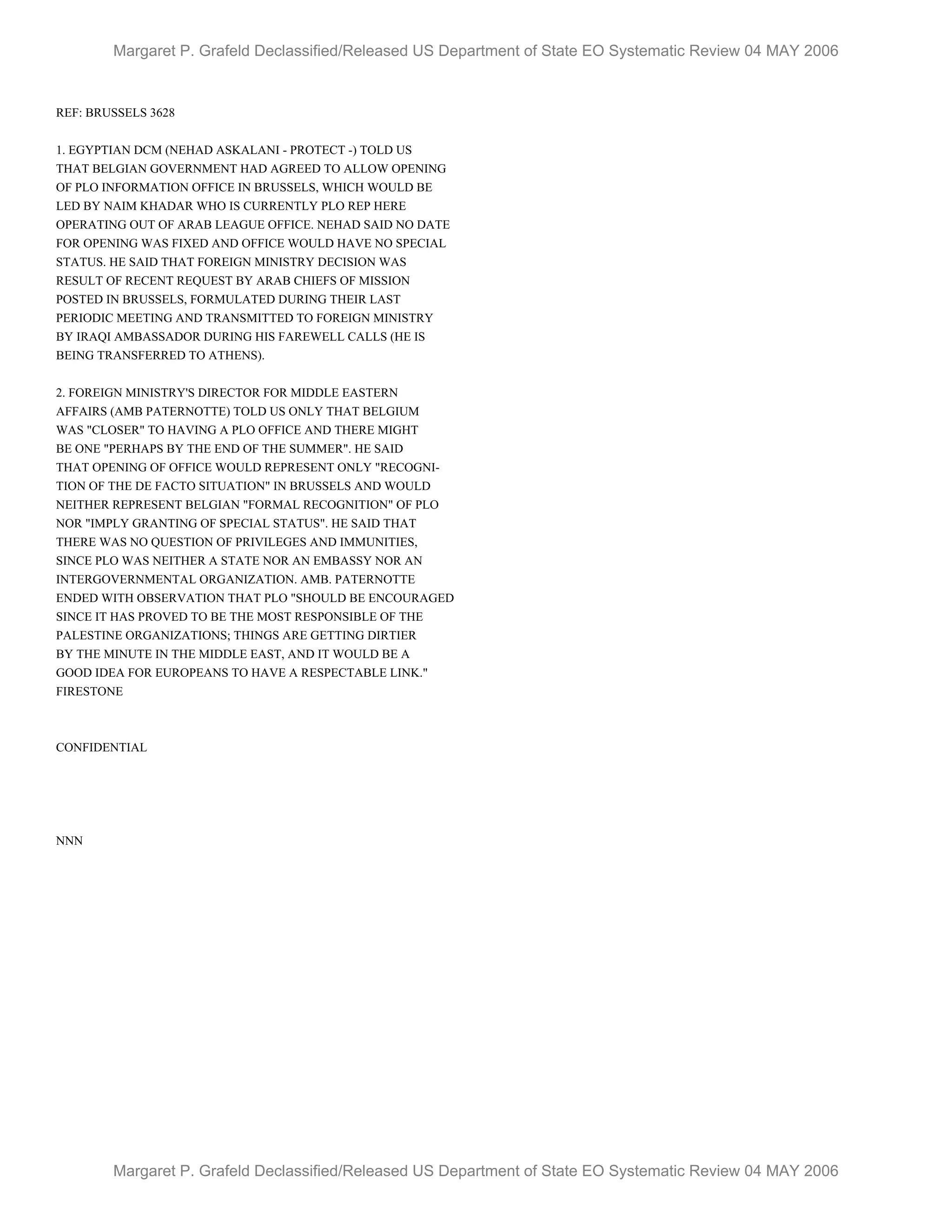 Belgium encouraged PLO | PDF