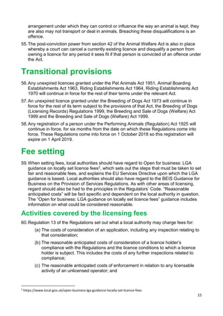 B. procedural guidance for animal activity licensing 2018 | PDF
