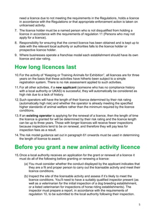B. procedural guidance for animal activity licensing 2018 | PDF