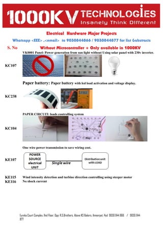 electrical engineering project topics for final year, eee live project ...