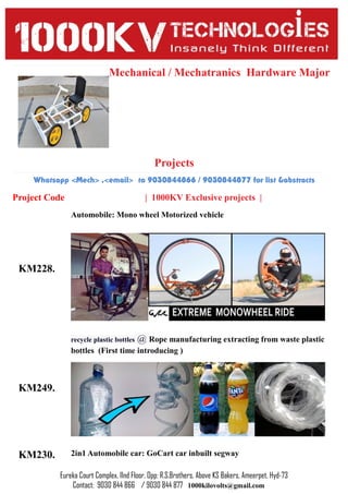 Mechanical engineering project topics for final year,Mechanical | DOC