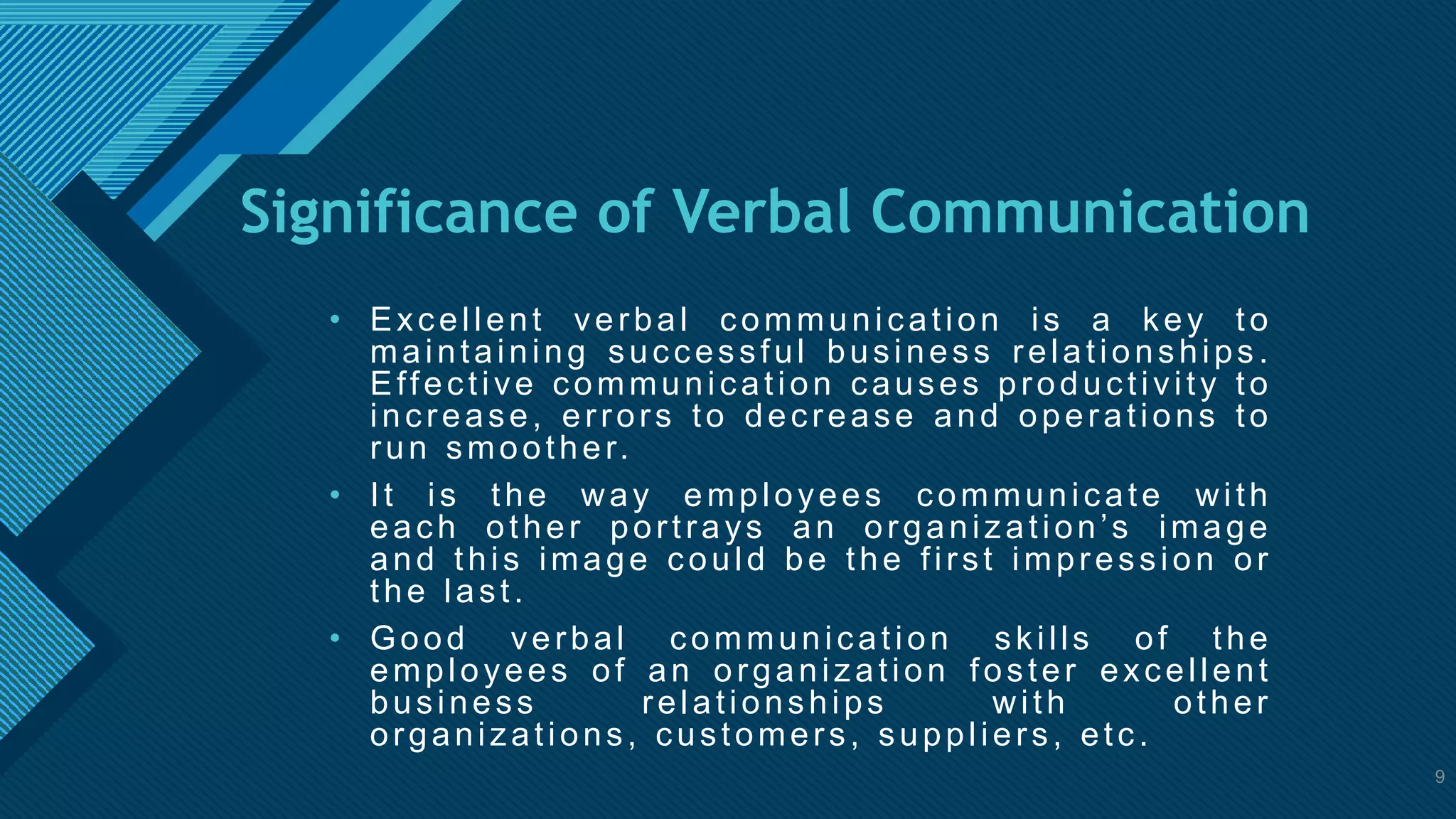 Verbal Communication and its significance | PPT