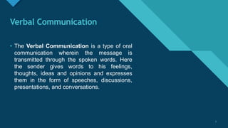 Verbal Communication and its significance | PPTX