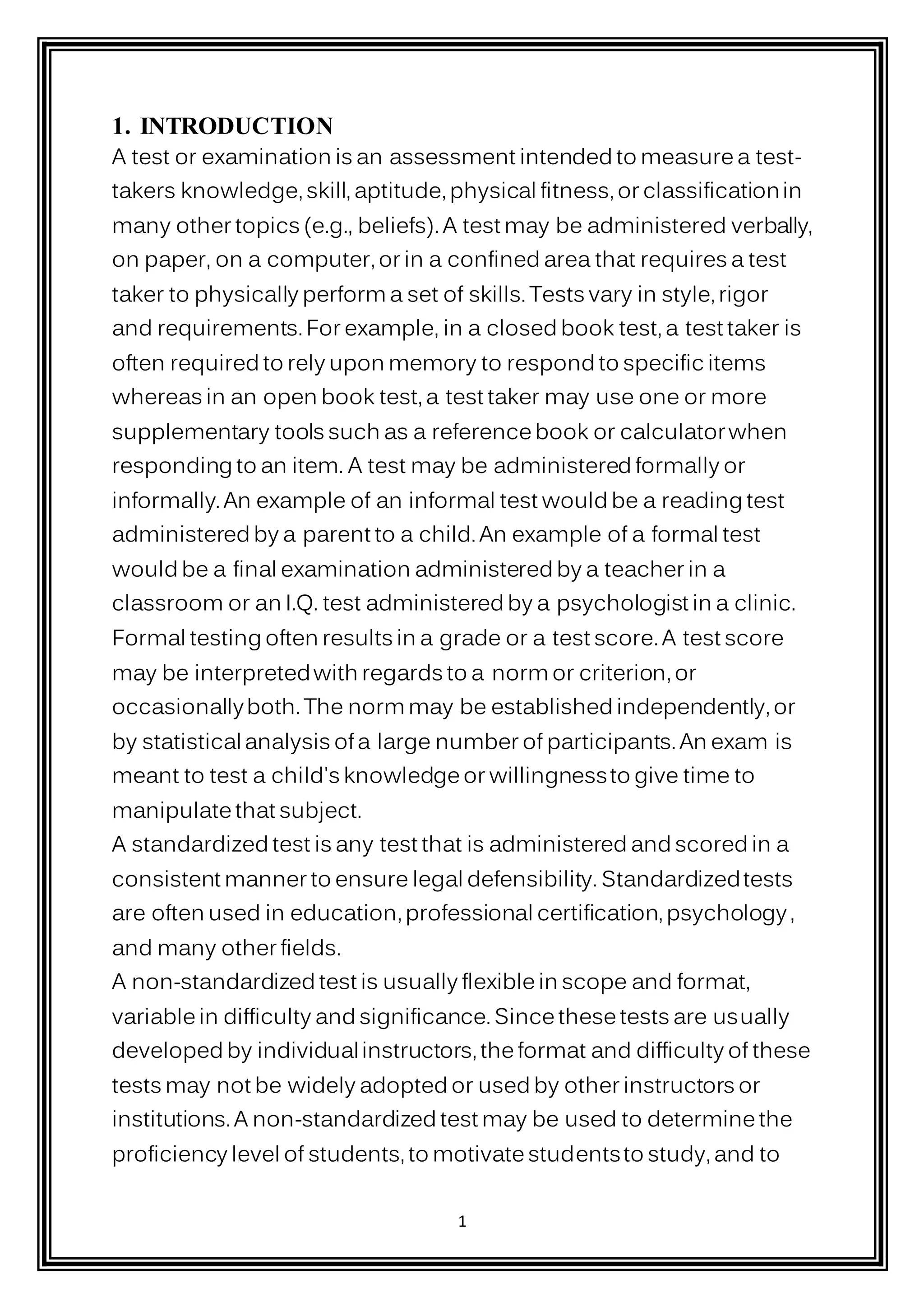 test construction in mathematics | DOCX