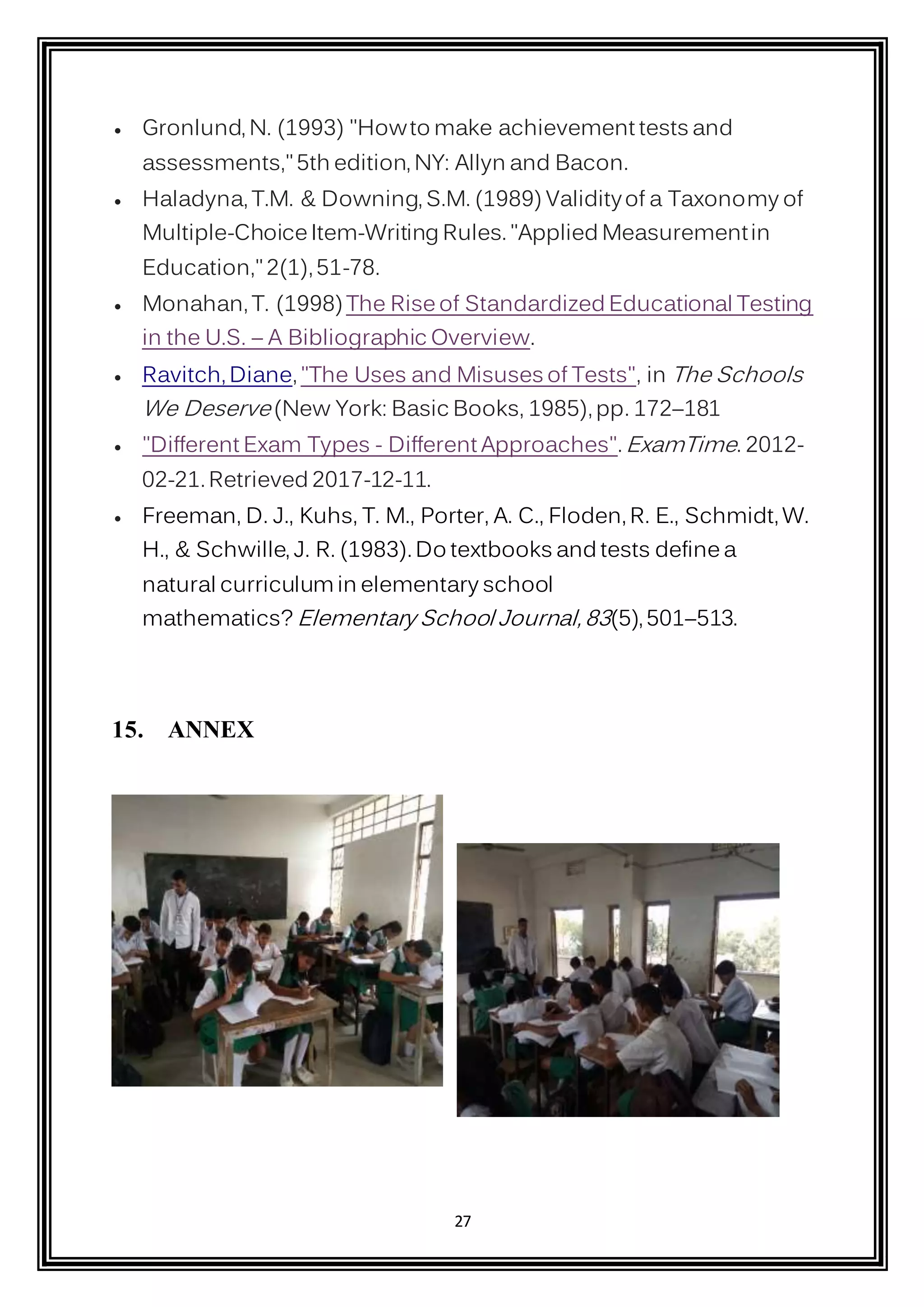 test construction in mathematics | DOCX