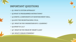 ICT IMPORTANT QUESTIONS FOR AWADH UNIVERSITY | PPTX