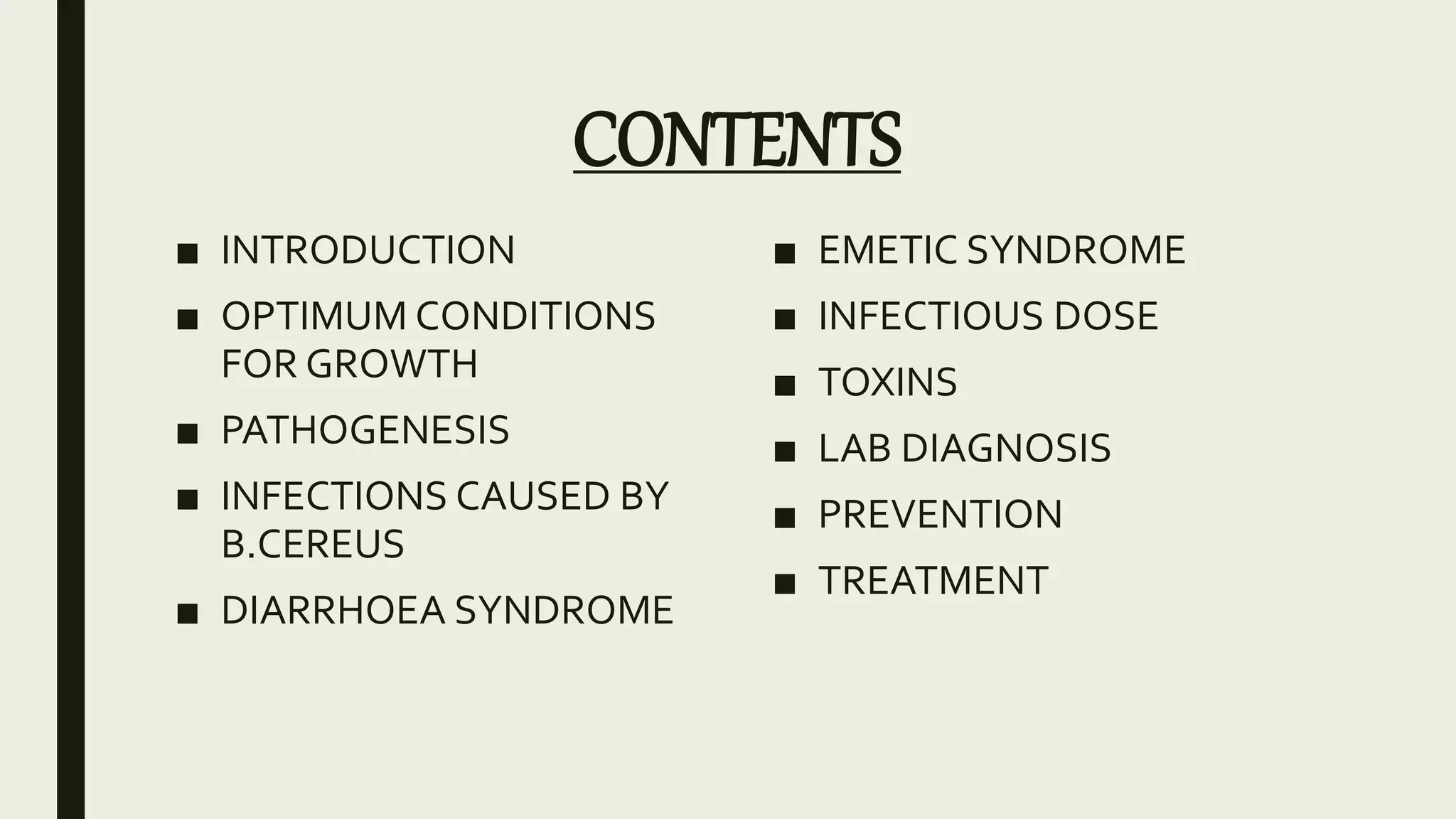 BACILLUS CEREUS | PPTX