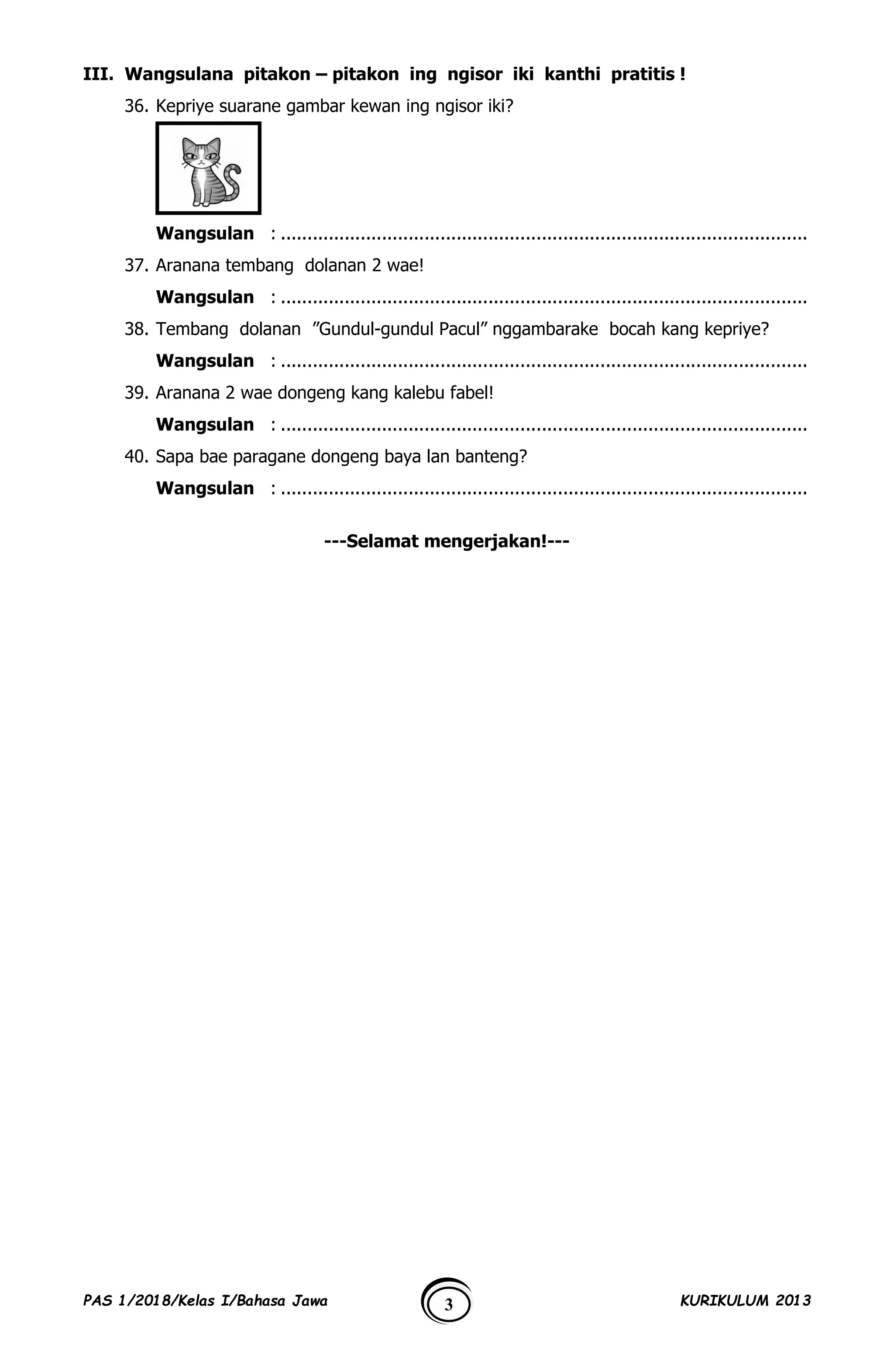 B. jawa kelas i | PDF