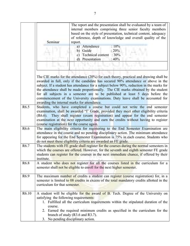 B.tech regulation | PDF