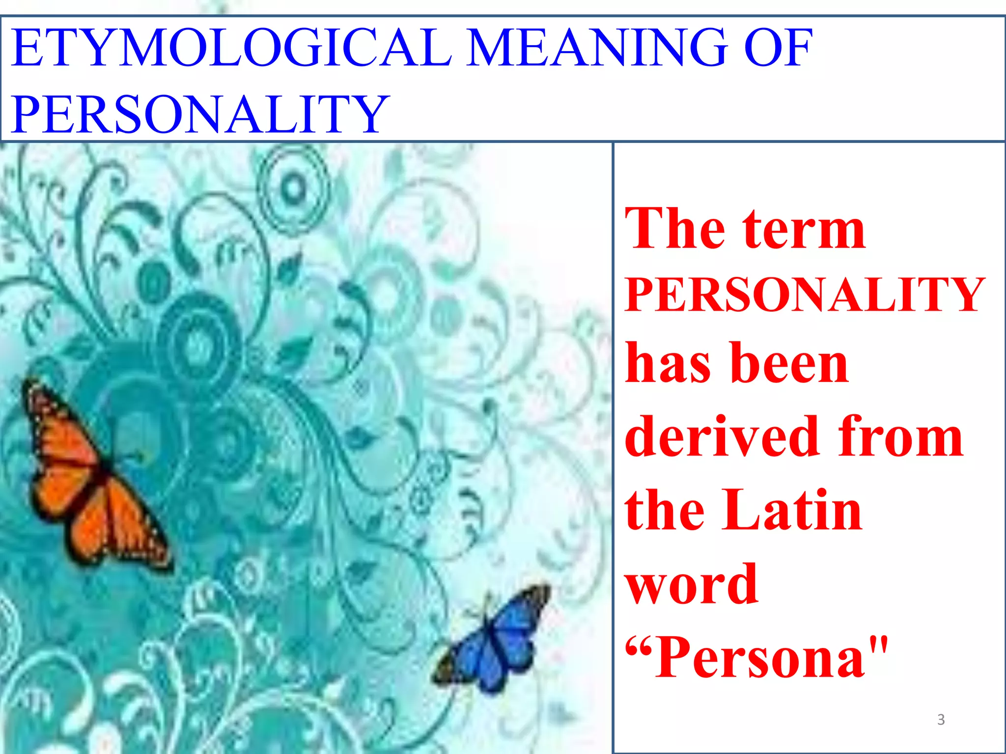 Personality and Its Characteristics | PPTX