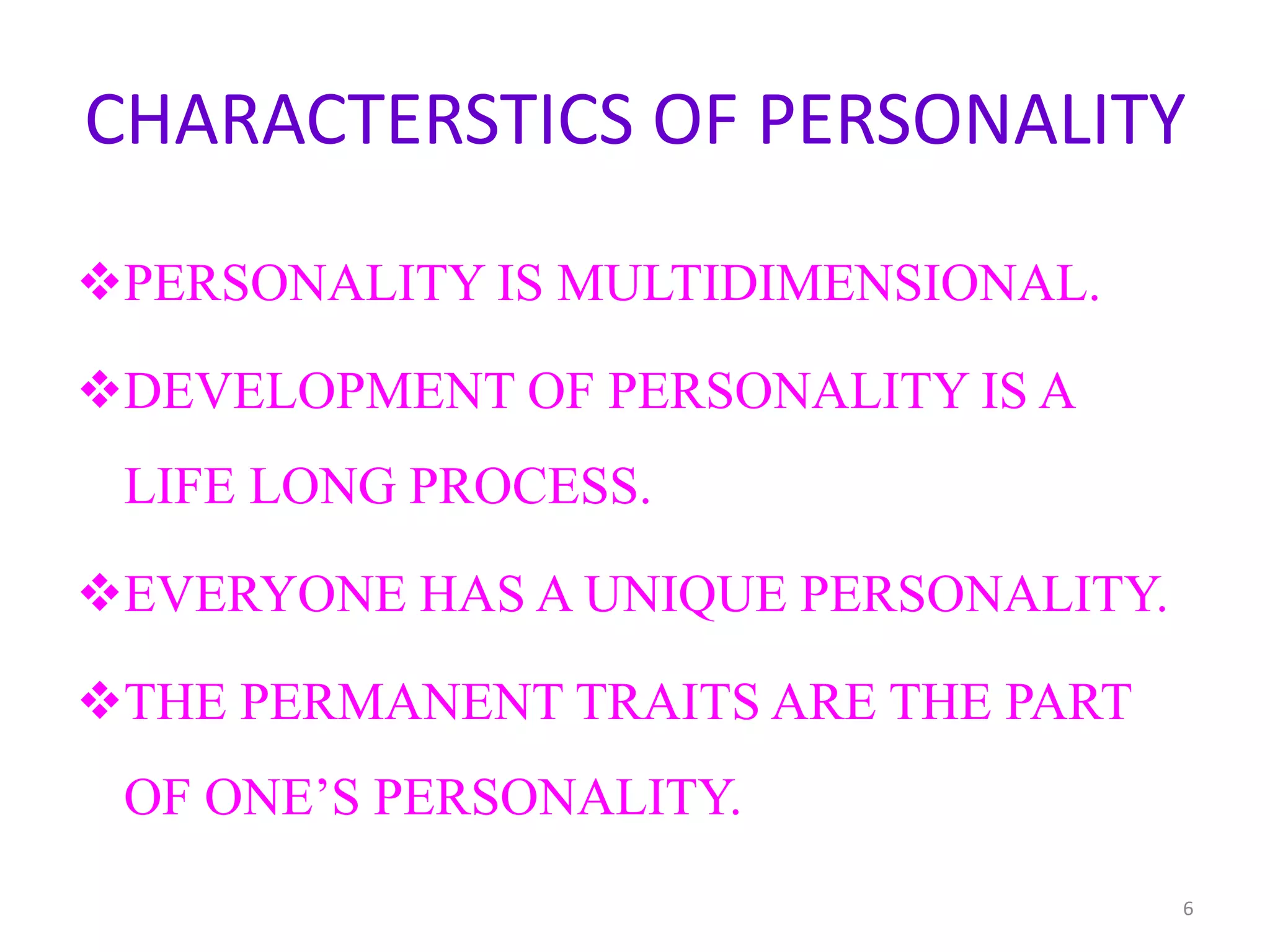 Personality and Its Characteristics | PPTX