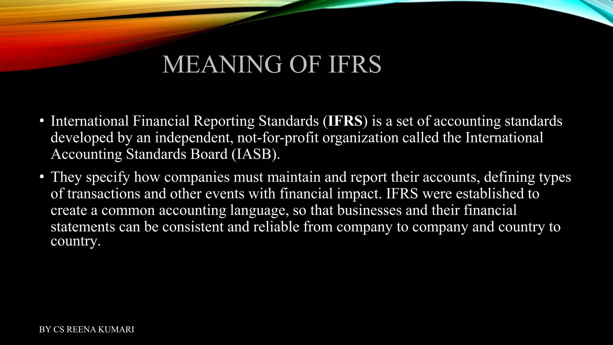 Basic Introduction to IFRS | PPTX