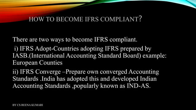 Basic Introduction to IFRS | PPTX