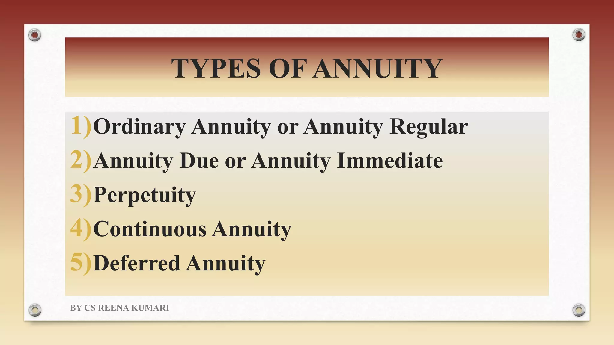 2 annuity and its types | PPTX