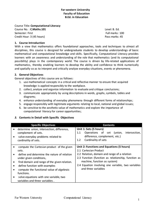 B.ed. 4th sem computational literacy | PDF