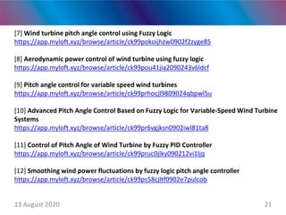 Pitch Angle Control of Wind Turbine using Fuzzy Logic Control | PPTX