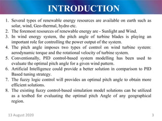 Pitch Angle Control of Wind Turbine using Fuzzy Logic Control | PPTX