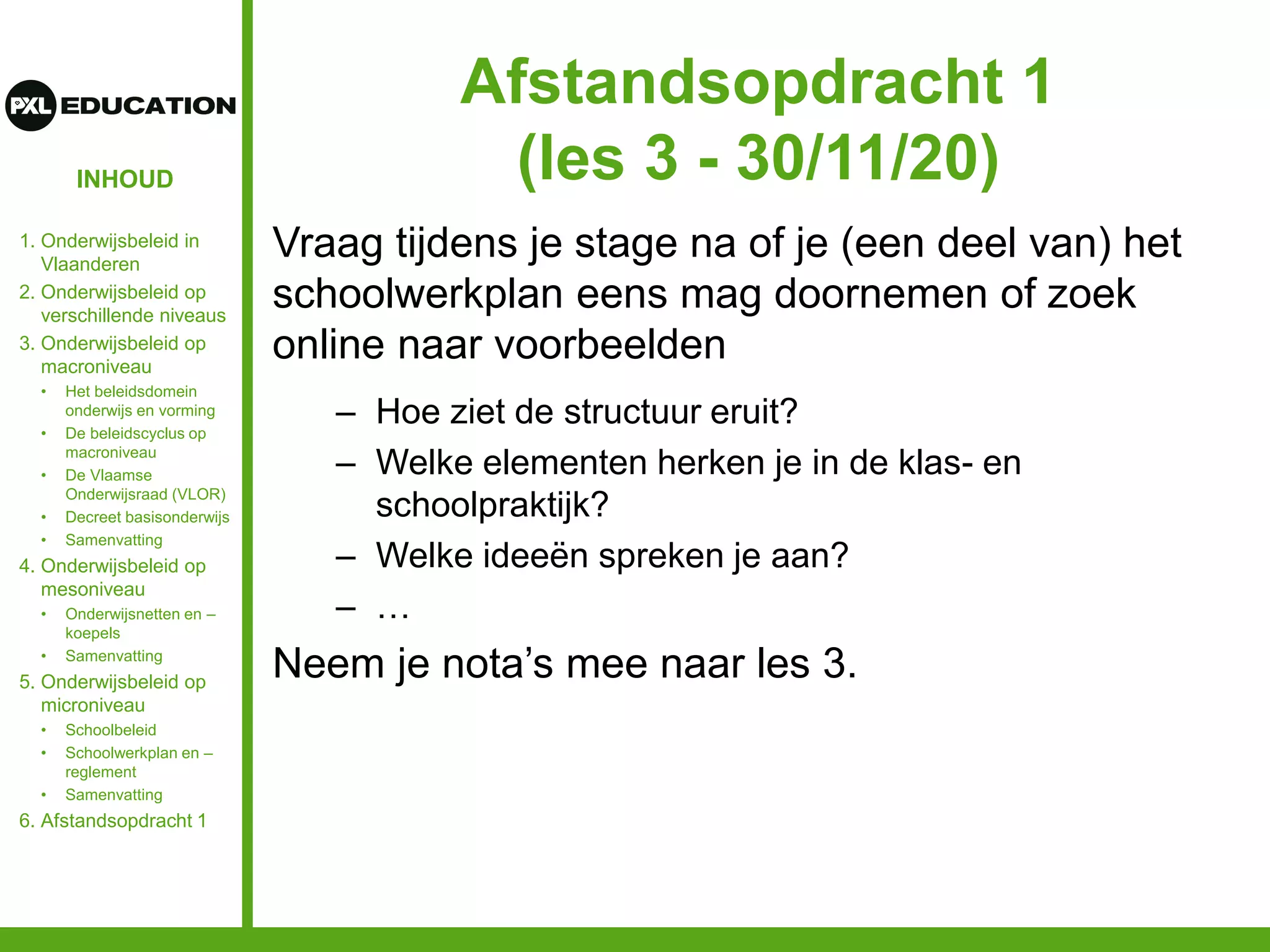 PPT onderwijsbeleid op verschillende niveaus | PPTX