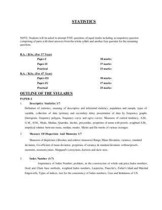 B.a,b.sc statistics | DOCX