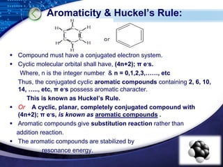 B.Sc. Sem-I Unit-IV Aromatic, antiaromatic and non aromatic compounds ...