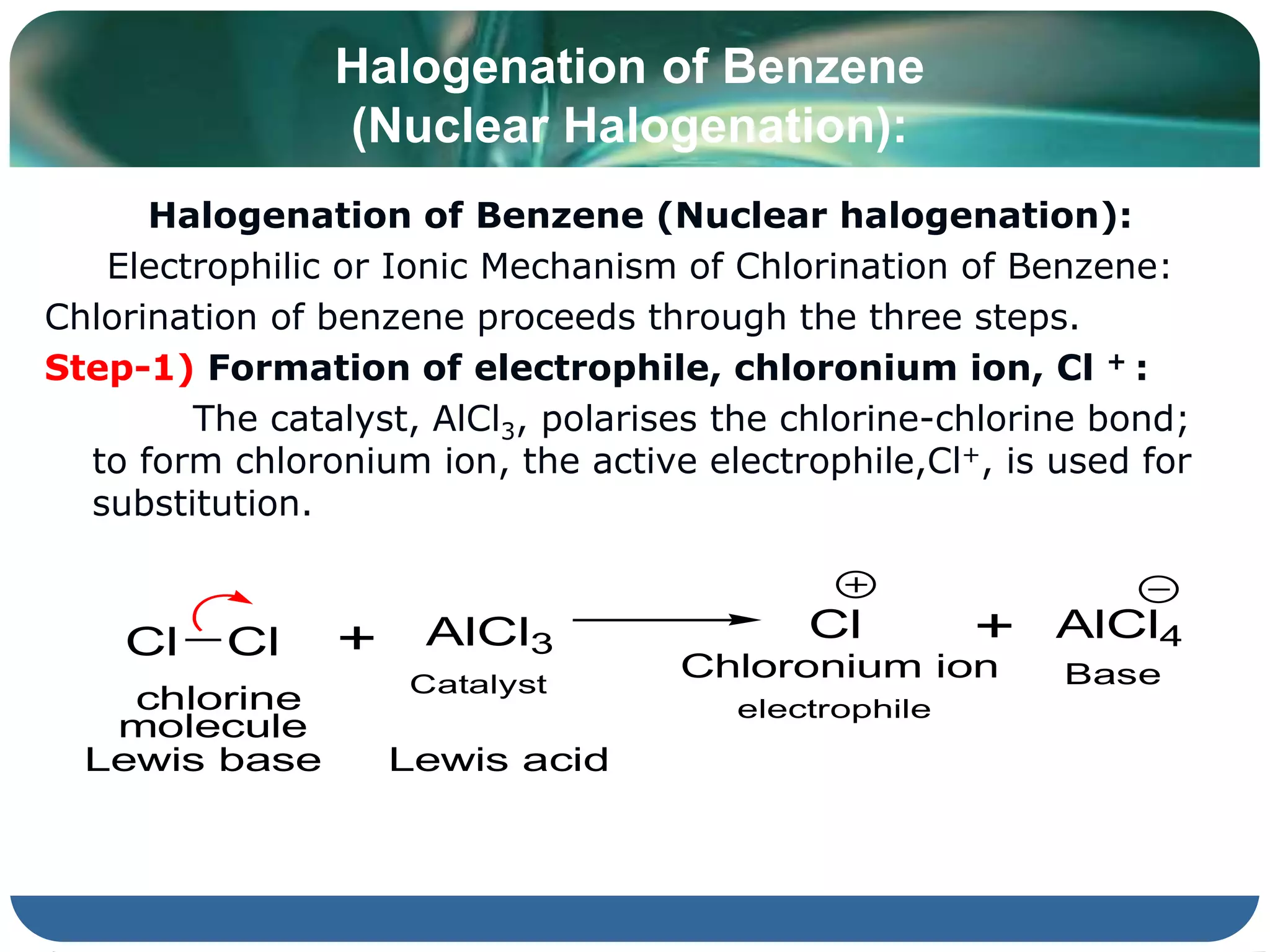 B.Sc. Sem-I Unit-IV Mechanism of electrophilic aromatic substitution by ...