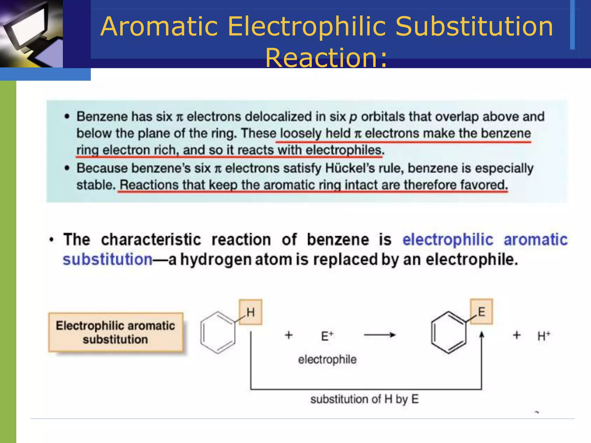 B.Sc. Sem-I Unit-IV Mechanism of electrophilic aromatic substitution by Dr Pramod R Padole | PPTX
