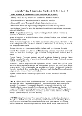 B.tech. 2nd year civil engg aicte model curriculum 2019 20 | PDF