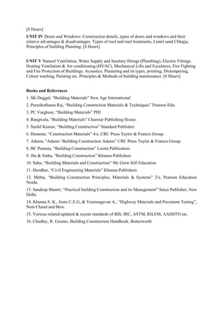 B.tech. 2nd year civil engg aicte model curriculum 2019 20 | PDF