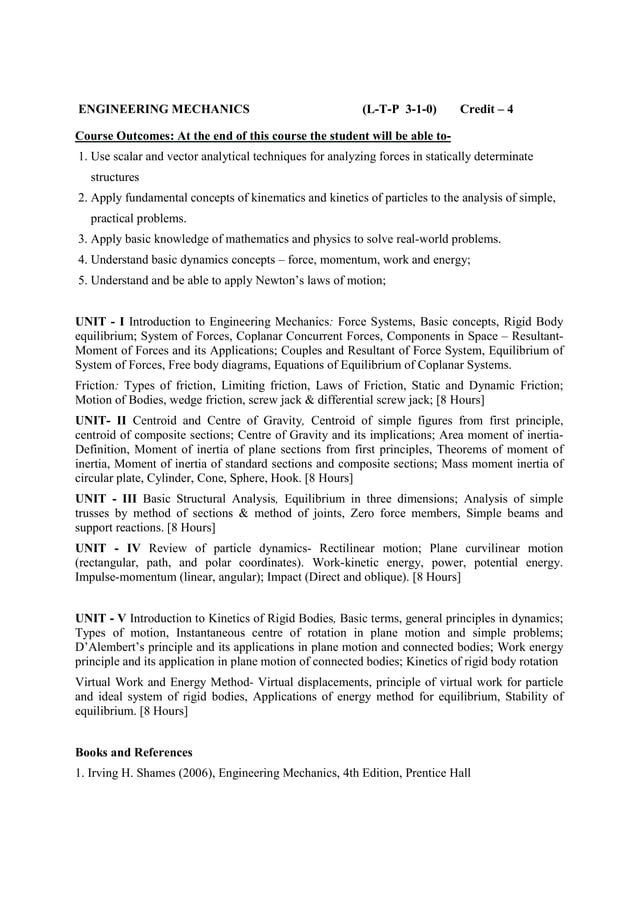 B.tech. 2nd year civil engg aicte model curriculum 2019 20 | PDF