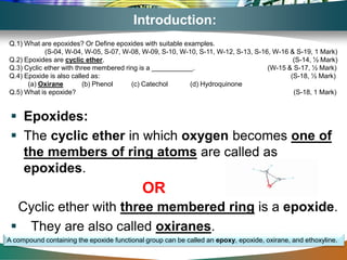 B. Sc. Part - I (Sem-II) Unit-IV (C) Epoxides by Dr Pramod R Padole | PPTX