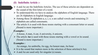 B. A. Sem. I - Articles | PPTX